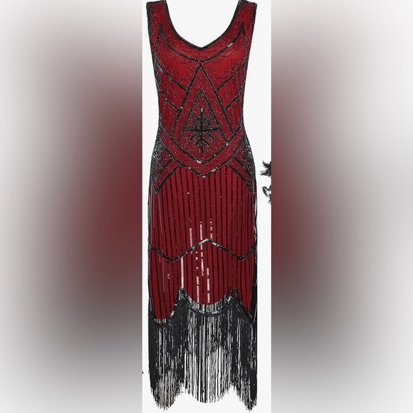 Vintage | Dresses | Nwot Fabulous Black And Red 2s Dress With Beautiful ...